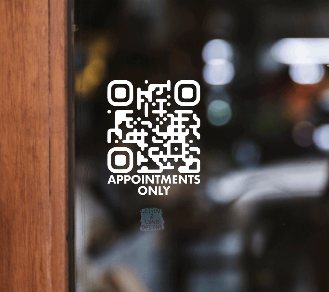 Appointments Only QR Code Vinyl Decal - Advertise Your Business, Shop ...