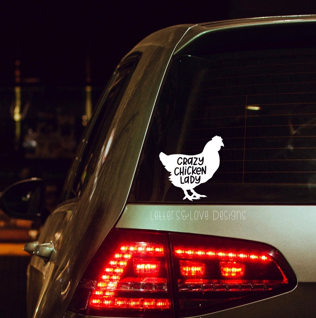 Crazy Chicken Lady Silhouette Vinyl Decal - Etsy