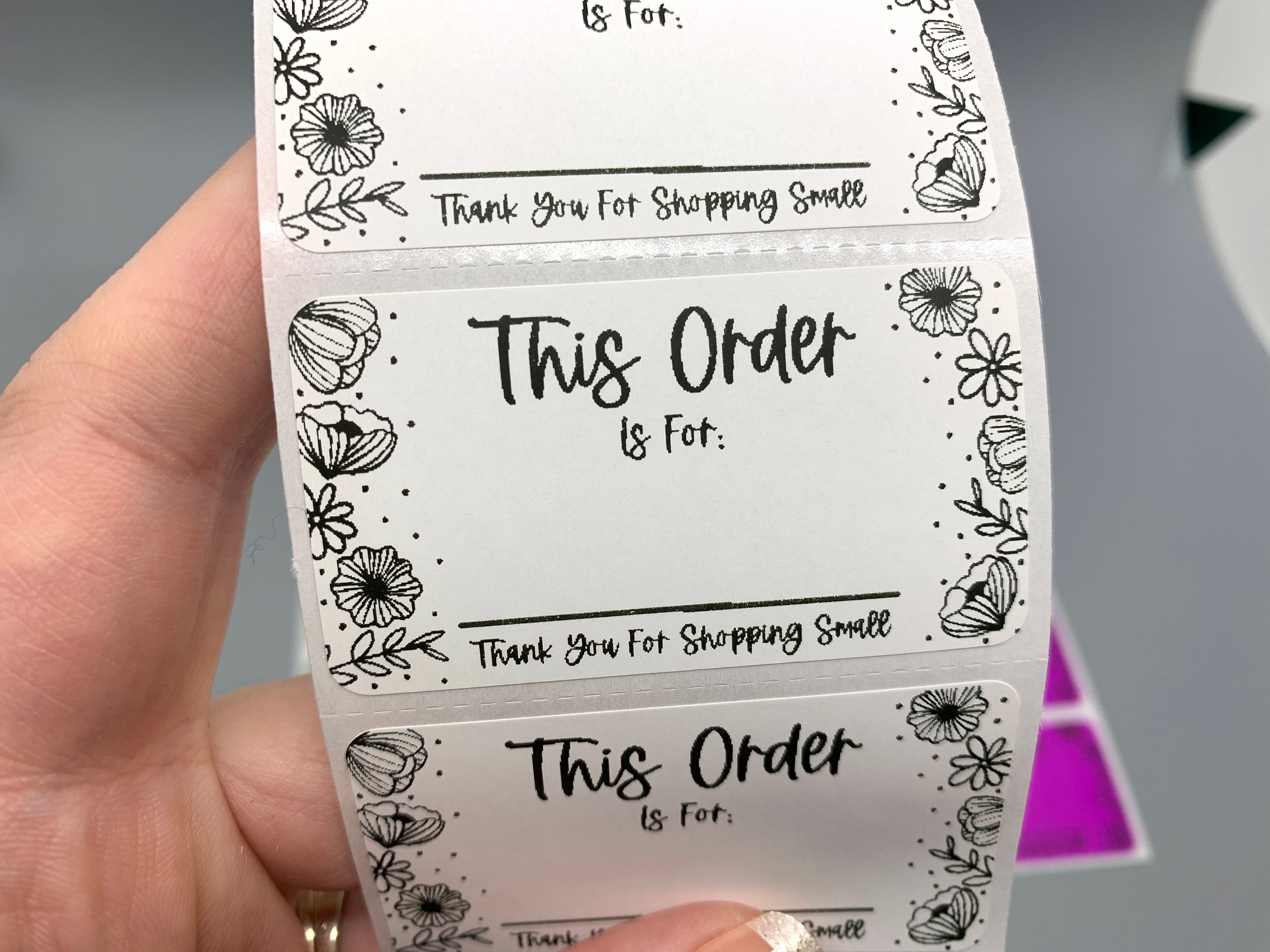 Personalized Thermal Printer Label: Floral Design (PNG Digital Download ...