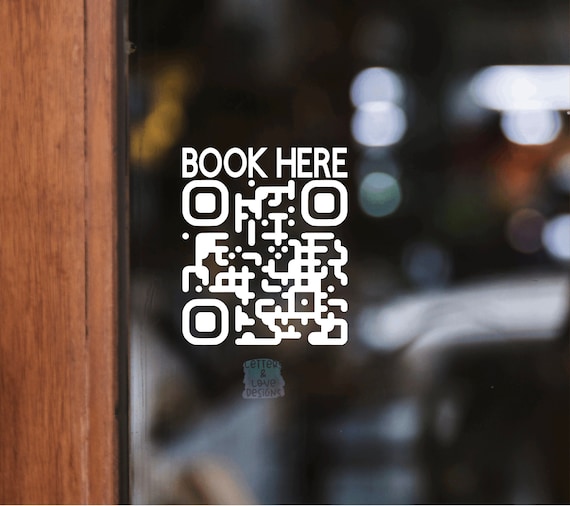 Book Here Custom QR Code Vinyl Decal Advertise Your - Etsy
