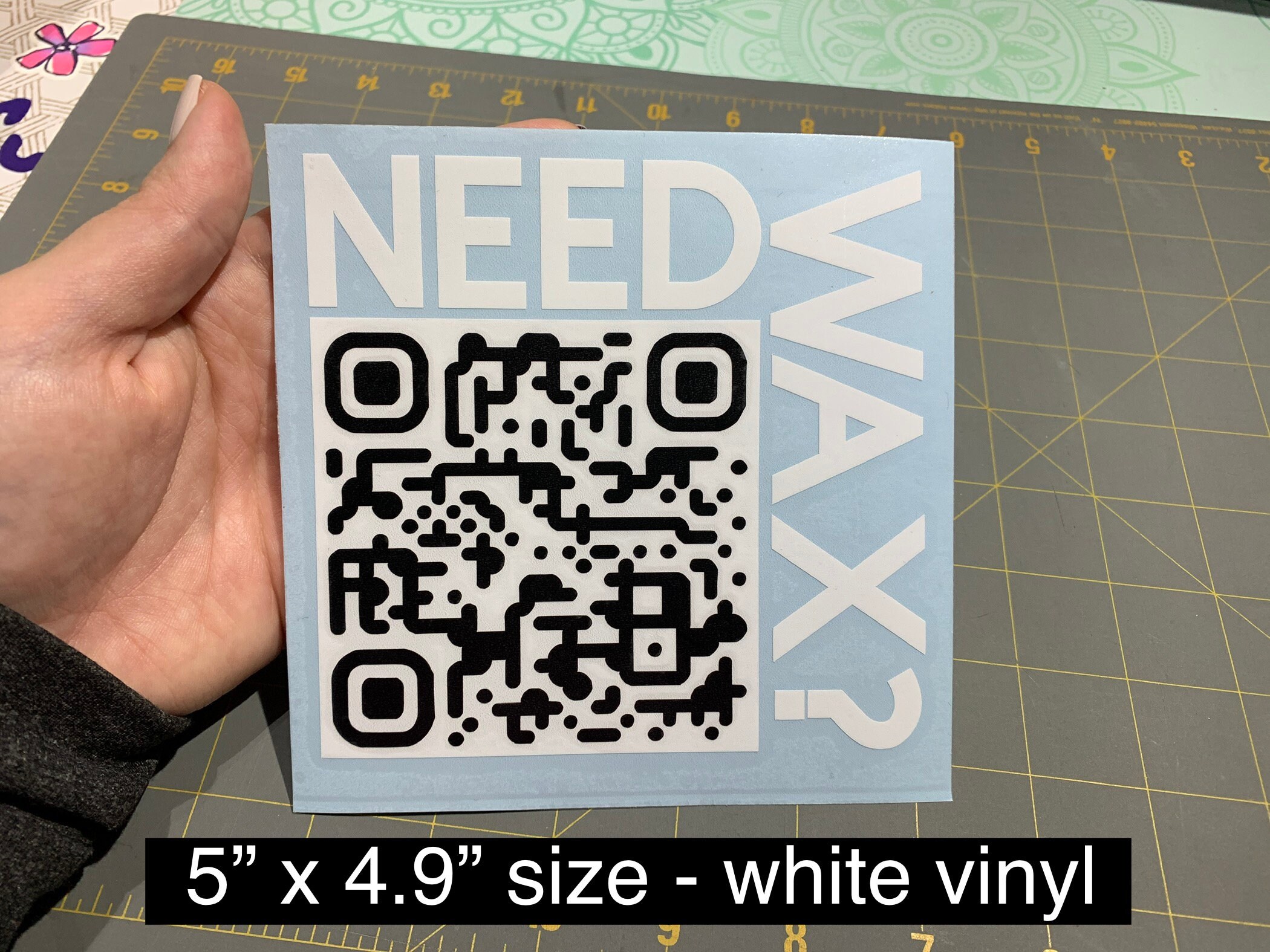 Need Wax With Custom QR Code Vinyl Decal Advertise Your | Etsy