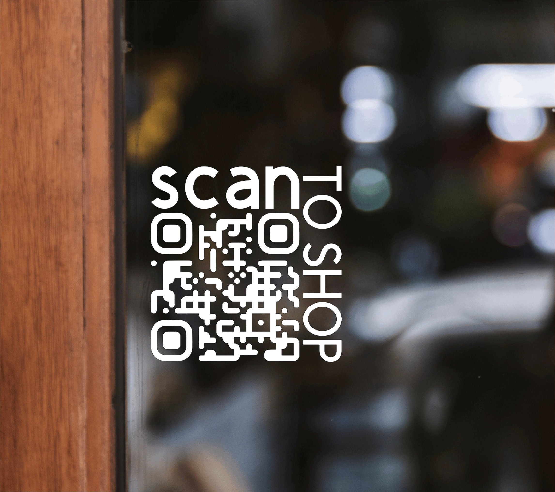Scan to Shop Custom QR Code Vinyl Decal Advertise Your - Etsy