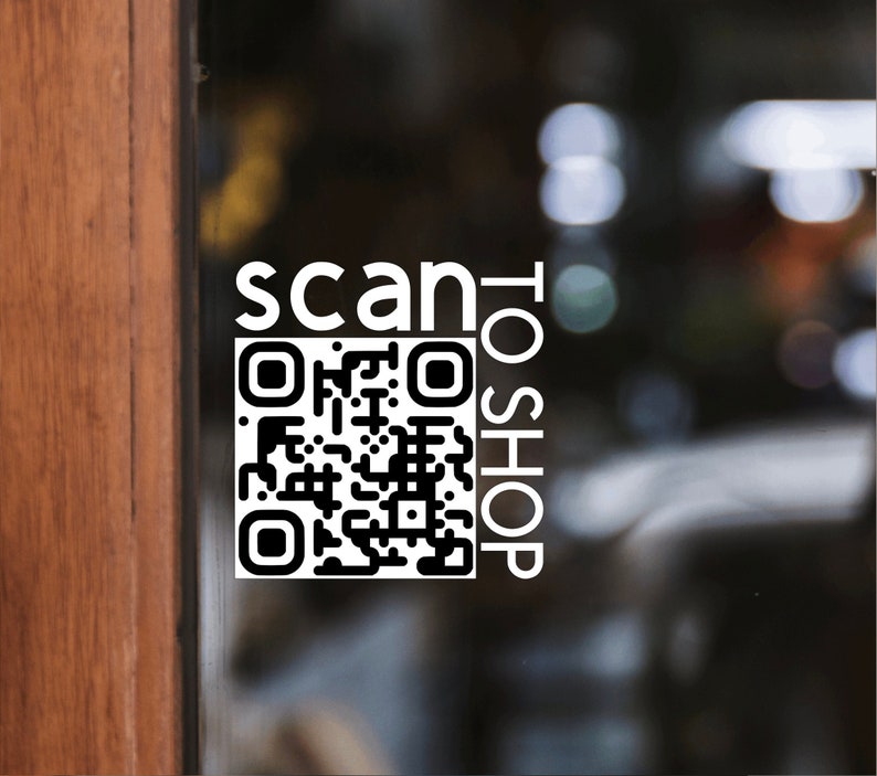 Scan to Shop With Custom QR Code Vinyl Decal Advertise Your | Etsy