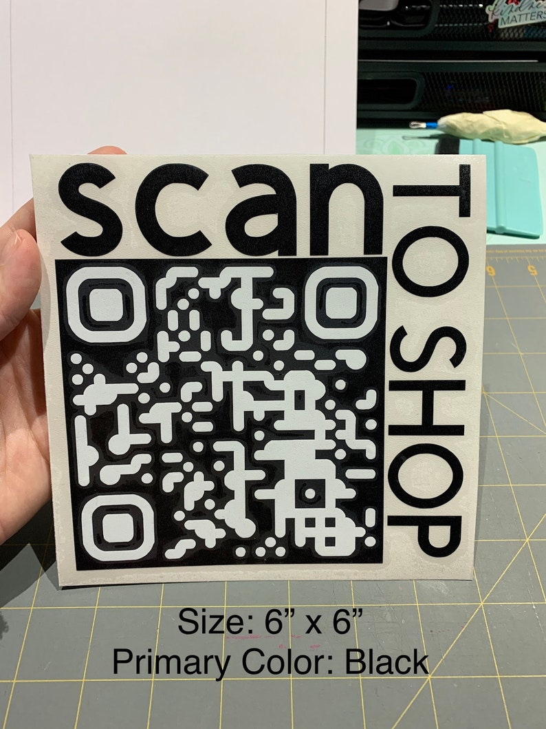 Scan to Shop With Custom QR Code Vinyl Decal Advertise Your | Etsy
