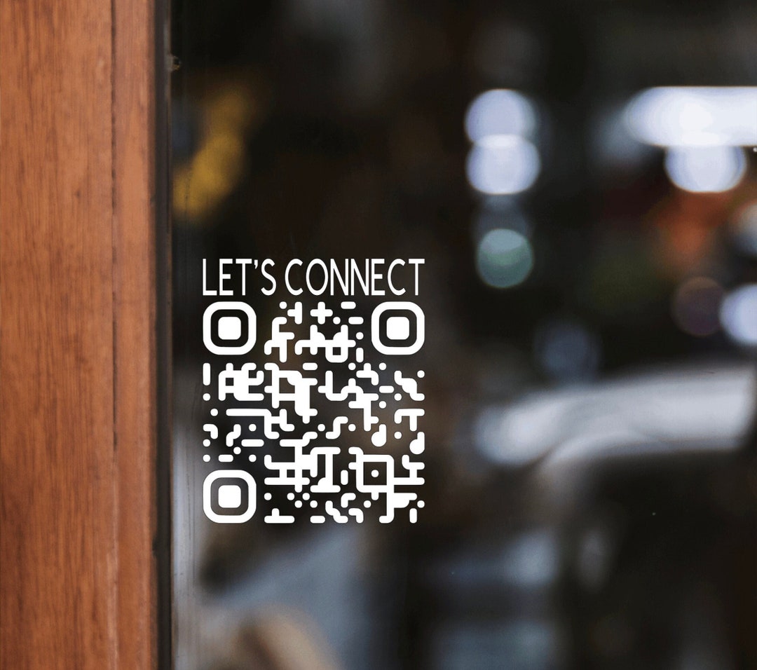 Let's Connect Custom QR Code Vinyl Decal - Advertise Your Business ...