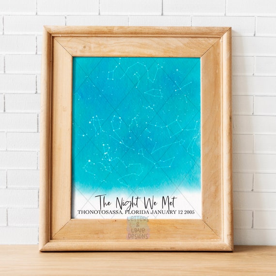 DIGITAL Art Print of the Night Sky Custom Personalized Star | Etsy