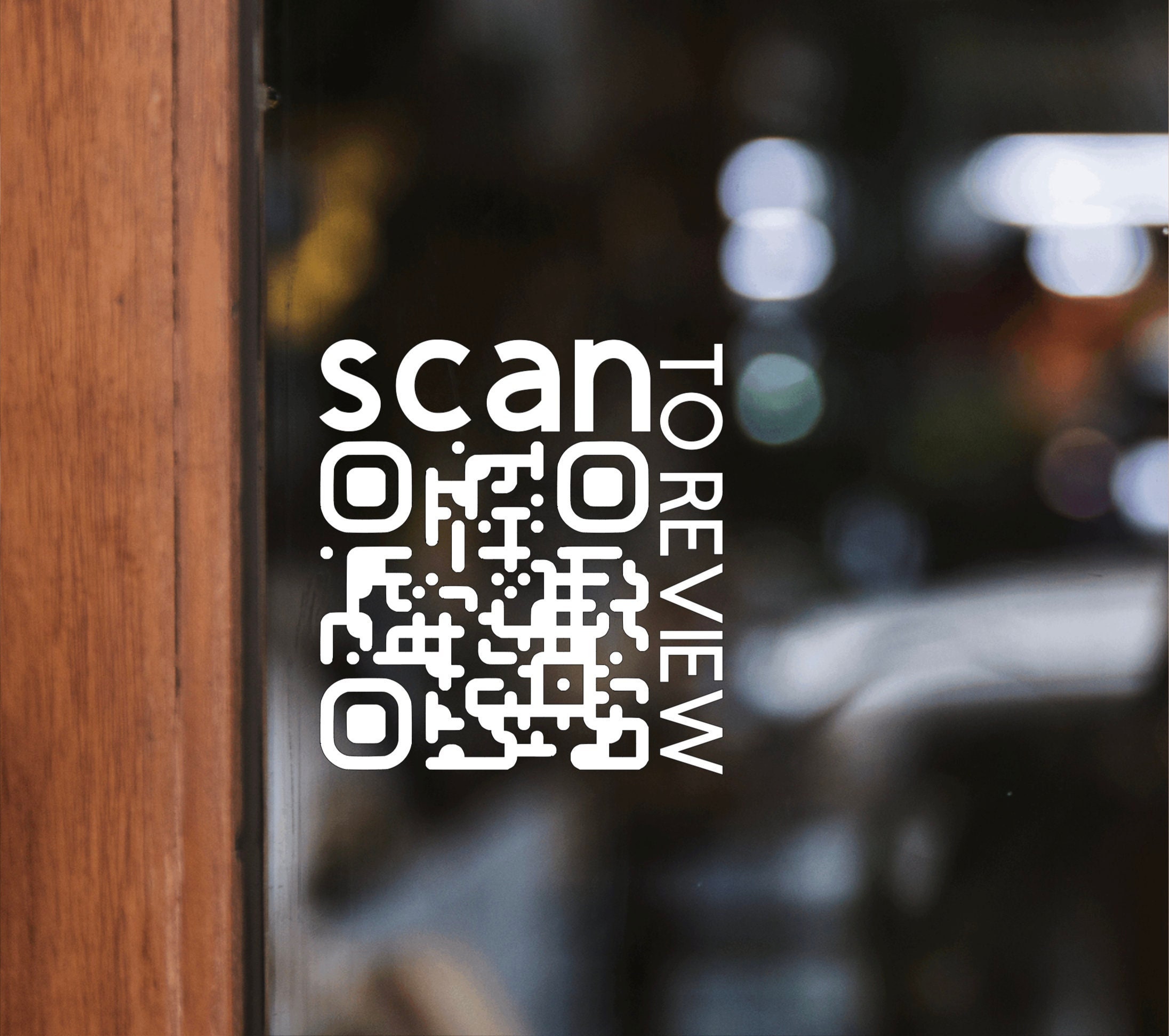Custom Scan to Review QR Code Vinyl Decal Advertise Your | Etsy