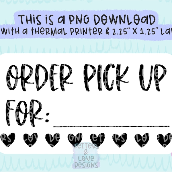 Thermal Printer Pick up Order Png - Etsy