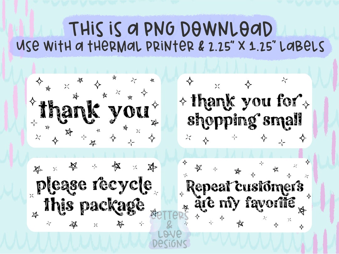 Small Business Order Packaging Bundle PNG Thermal Printer Sticker Label ...