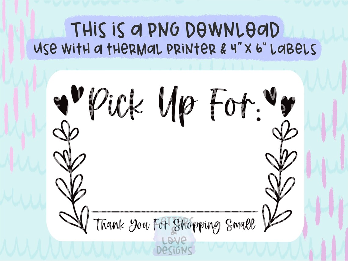 Pick up for Blank write Name PNG Thermal Printer Sticker - Etsy