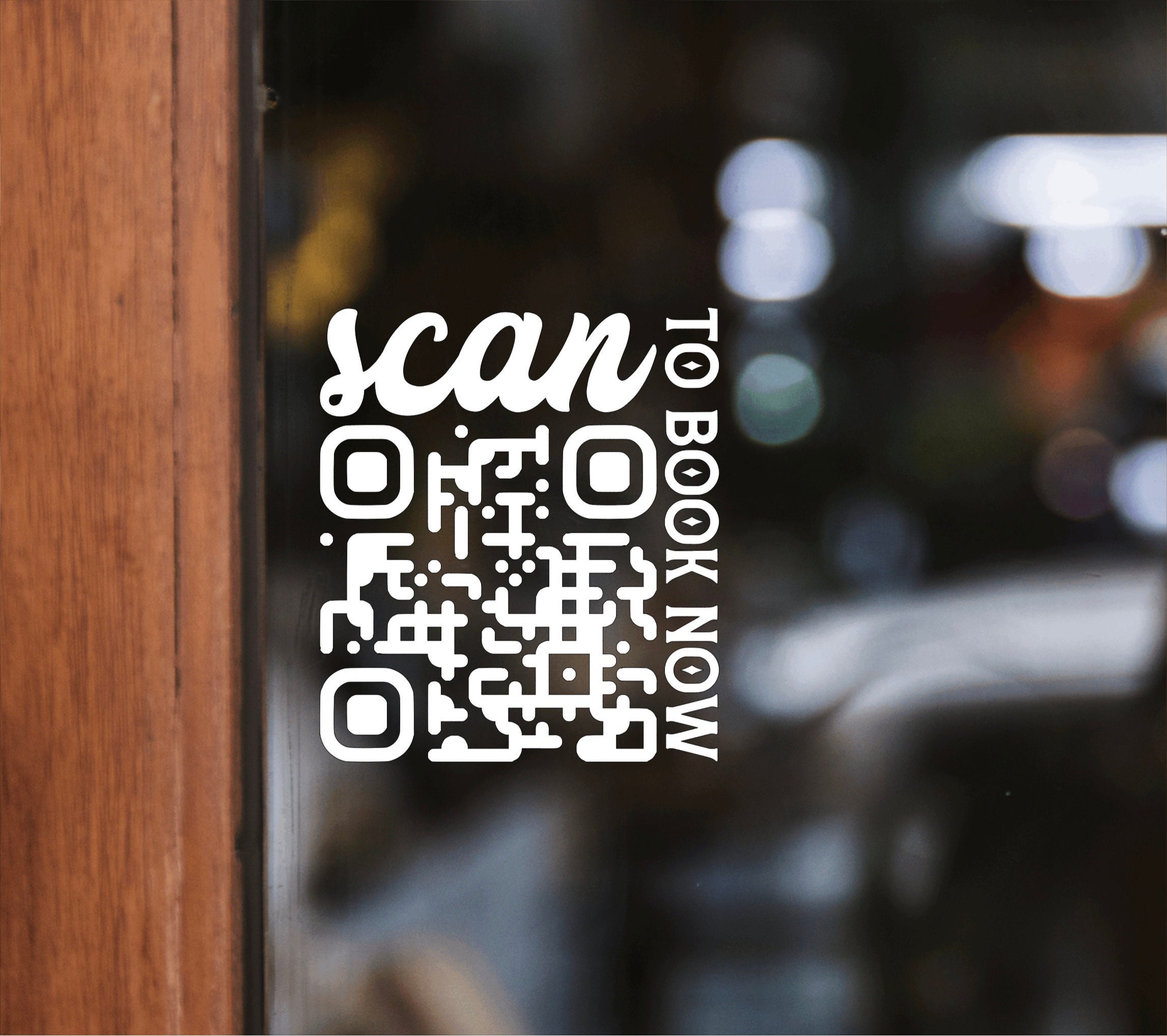 Scan to Book Now QR Code Vinyl Decal - Advertise Your Business, Shop ...