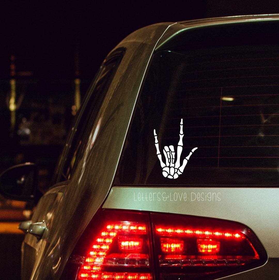 Skeleton Sign Language I Love You Hand Vinyl Decal - Hippie Love Punk ...