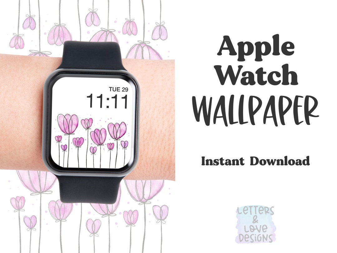 Apple Watch Face Wallpaper Background Watercolor Abstract Wildflowers ...