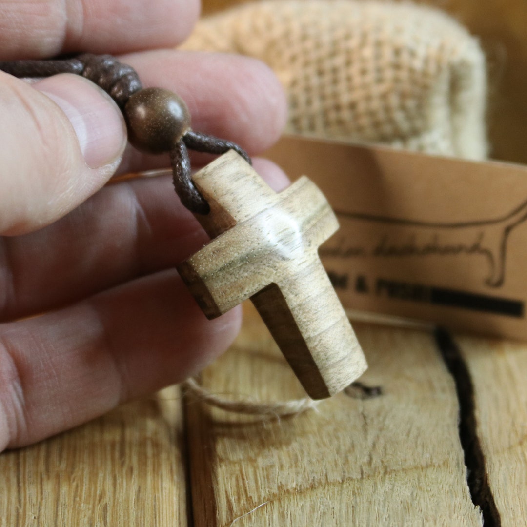 Wooden Cross Christian Pendant Religious Wood Cross Necklace Unique ...