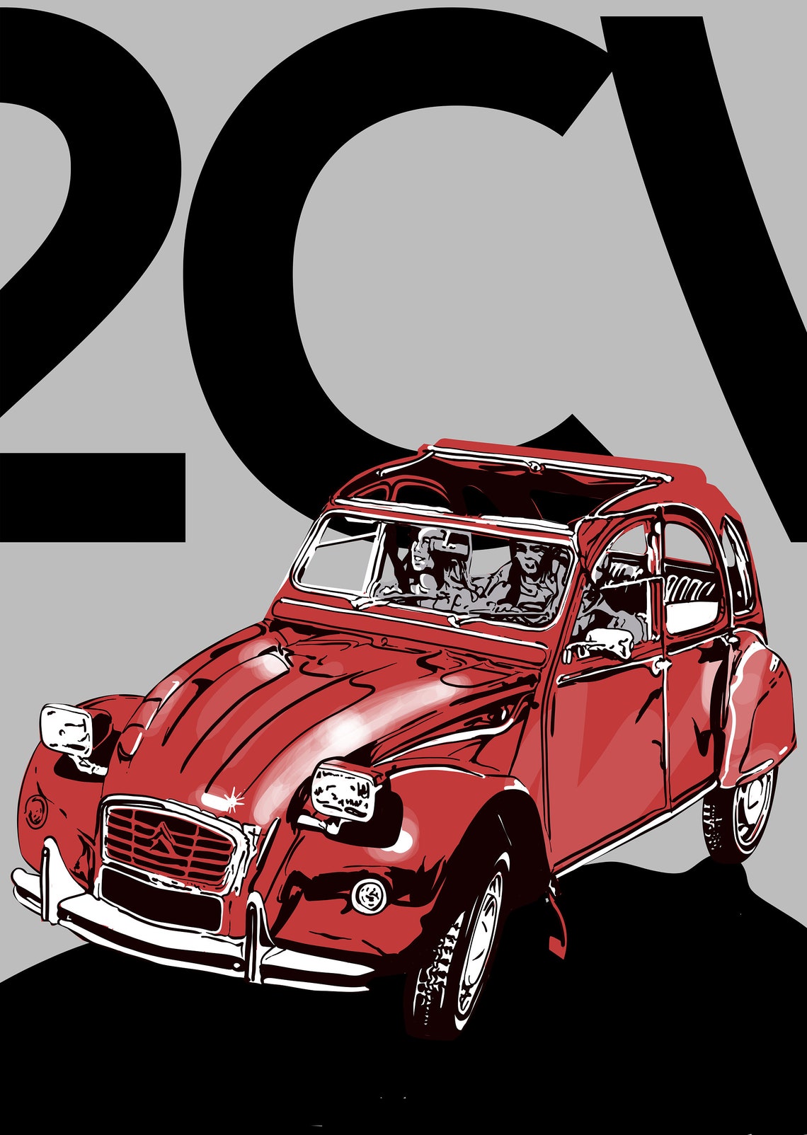 Citroen 2CV 002 Poster Design - Etsy