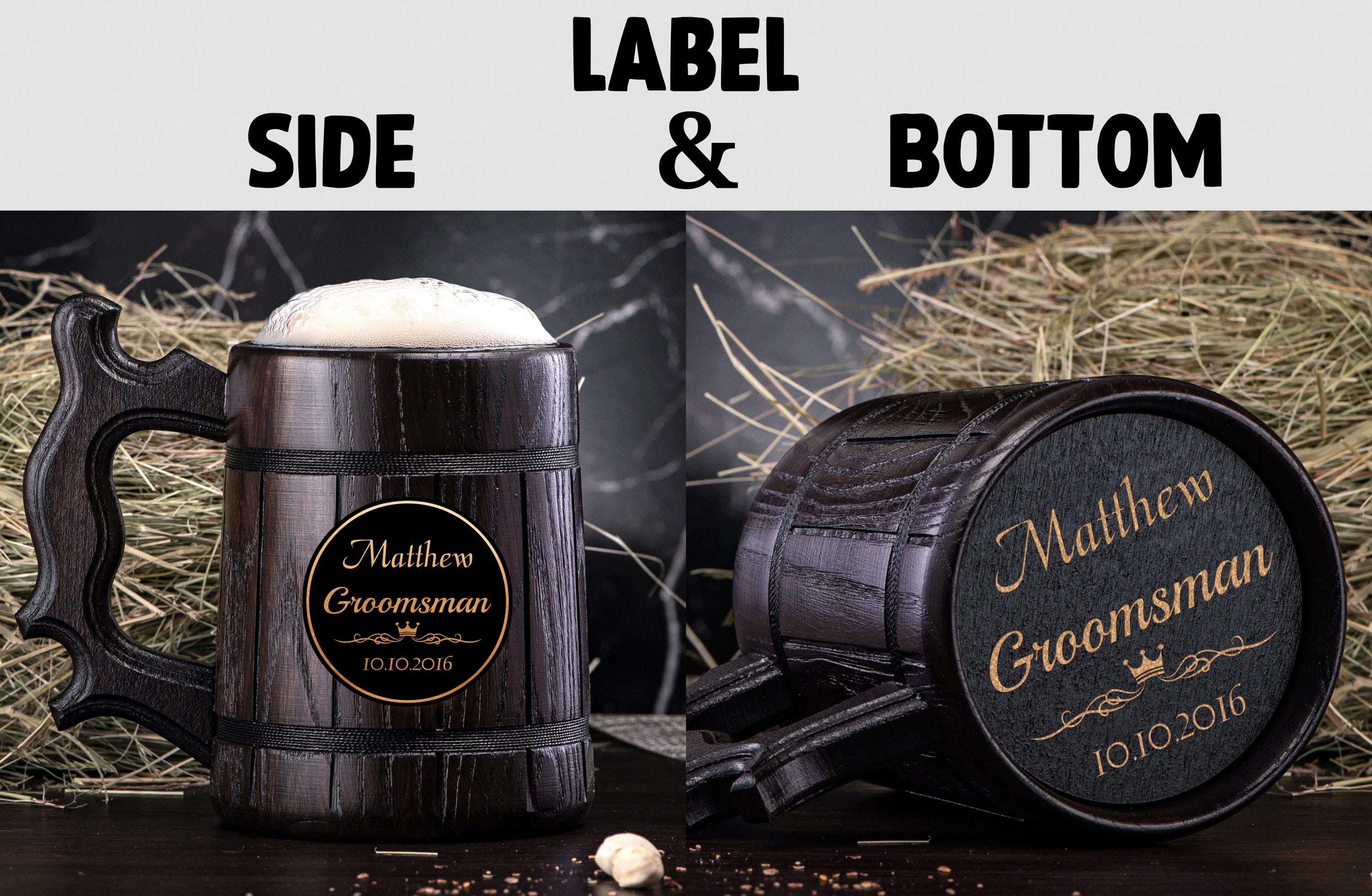 Groomsman Wooden Beer Mug Personalized Groomsmen Gift. Personalized ...