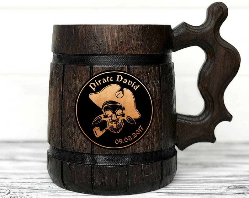 Personalized Wooden Mug. Pirate Party Mugs. Pirate Party - Etsy