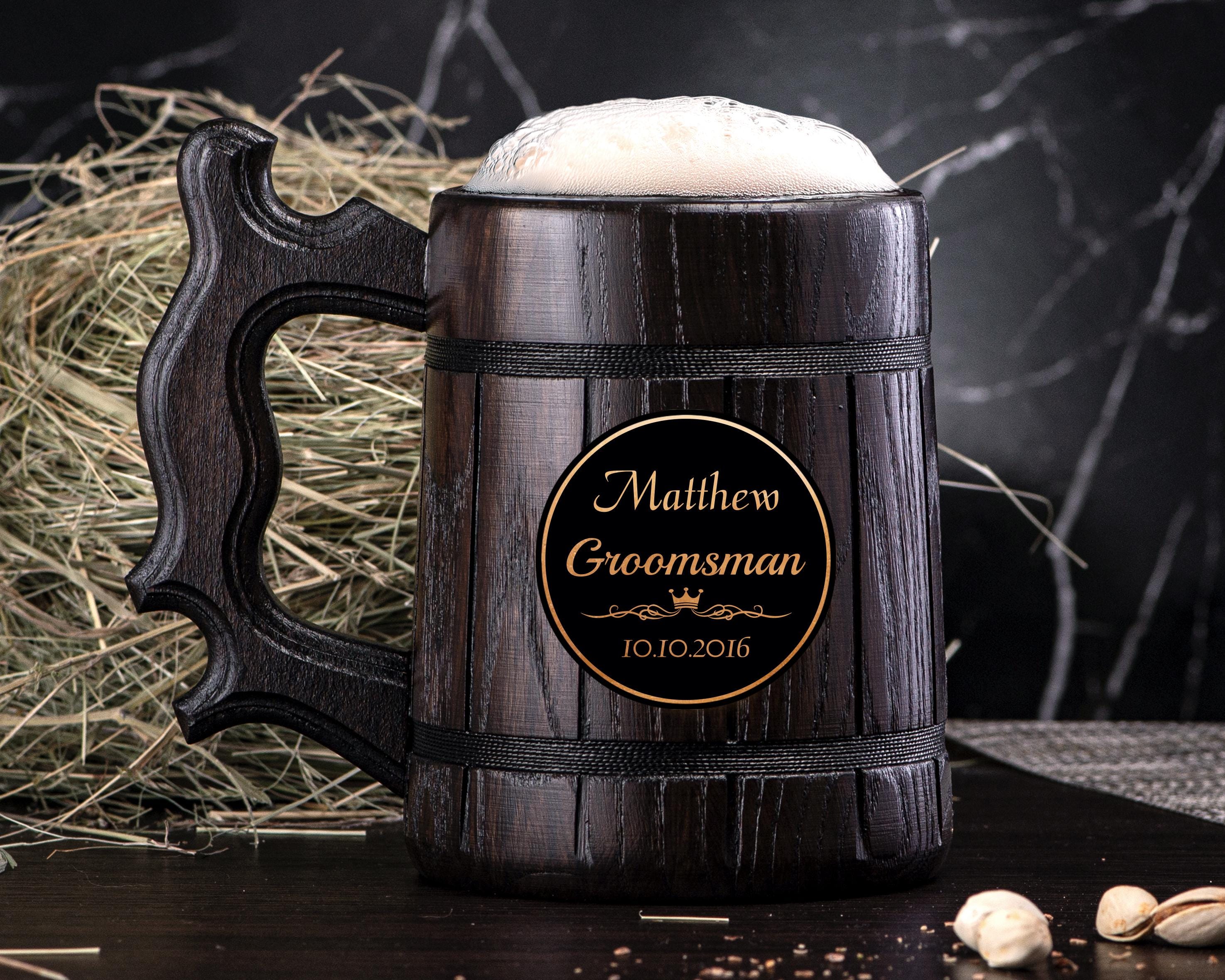 Groomsman Wooden Beer Mug Personalized Groomsmen Gift. Personalized ...