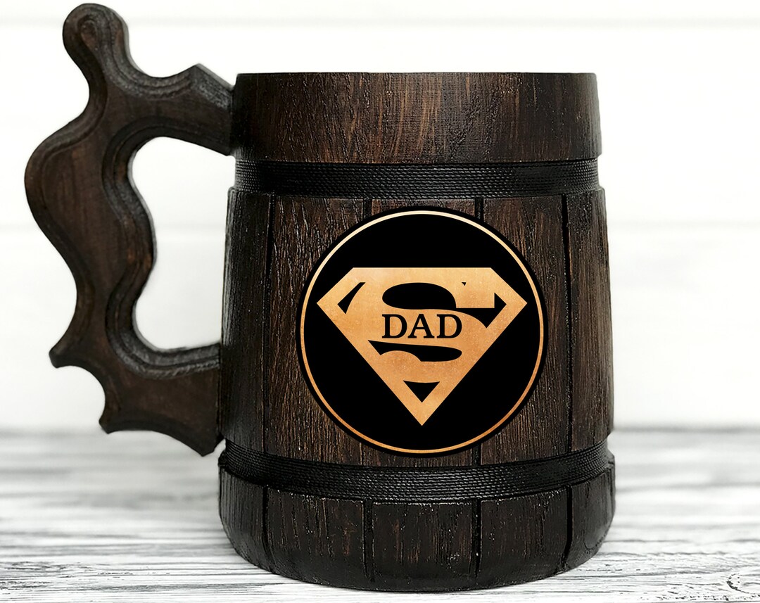 Super Dad Mug, SUPERDAD Father's Day Gift, Father's Day Mug, Wooden ...