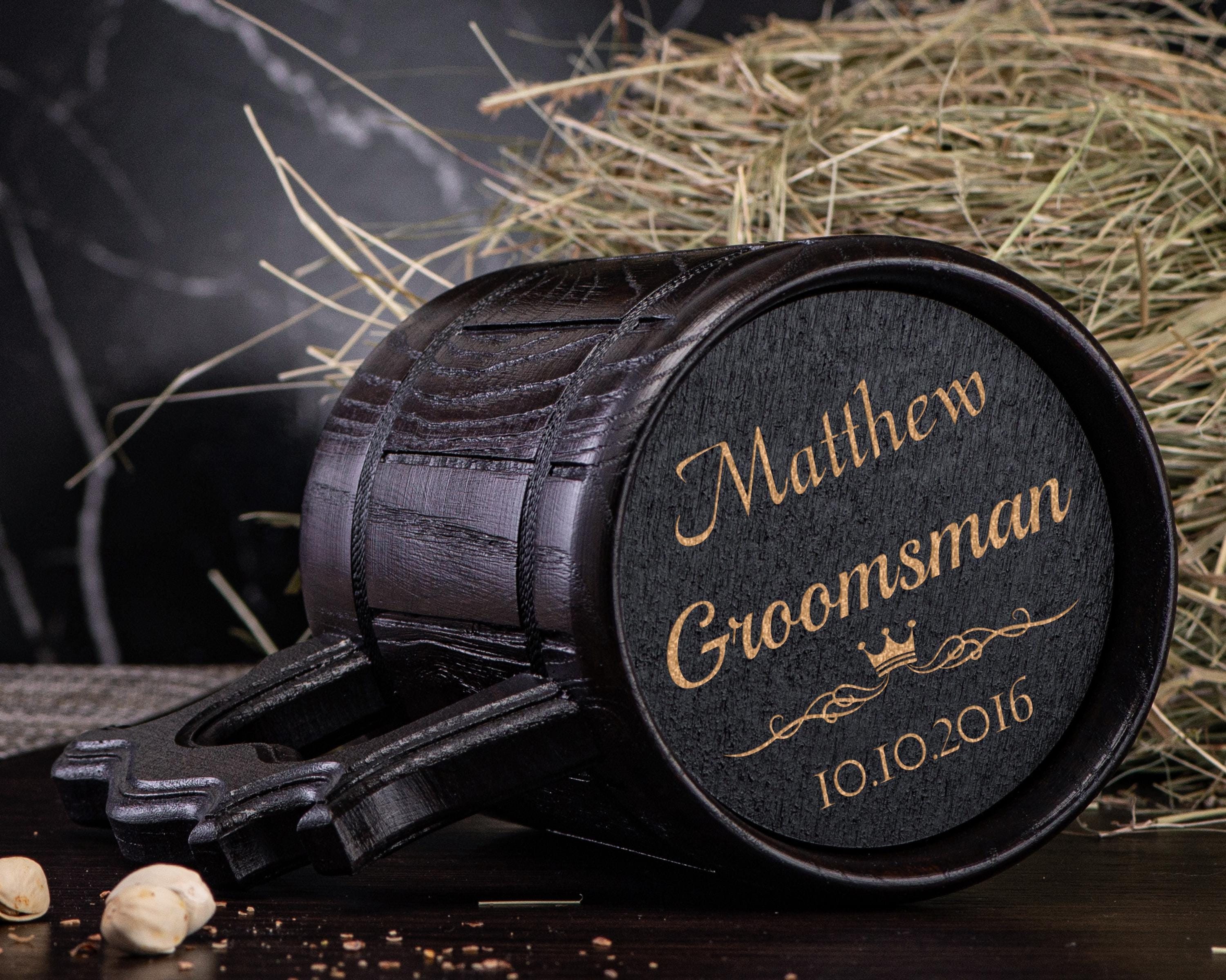 Groomsman Wooden Beer Mug Personalized Groomsmen Gift. Personalized ...