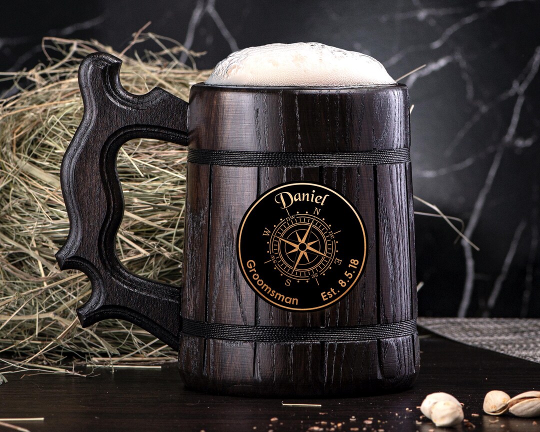 Personalized Wooden Mug. Rose of Wind Mugs. Compass Mug Gifts ...