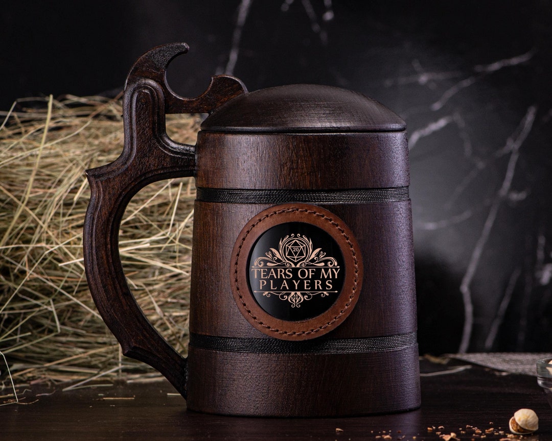 DM Gift Tears of My Players Mug With Lid. Dungeon Master Wooden Beer ...