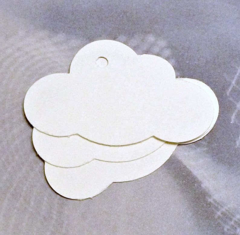 Cloud Tags (50) - Fluffy Blank White Cloud Shaped Tags for Clothing ...