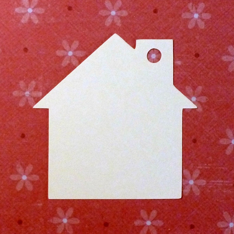 25 Large House Tags W/twine Ties . Ivory Kraft or White | Etsy