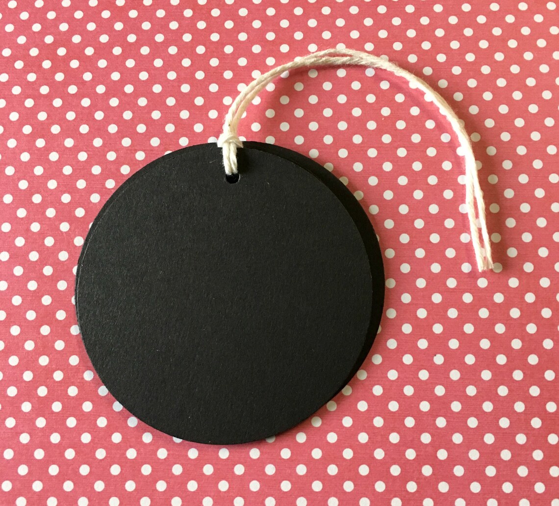 Round Black Tags 50 Big Blank Tags 2.5 Diameter . - Etsy UK
