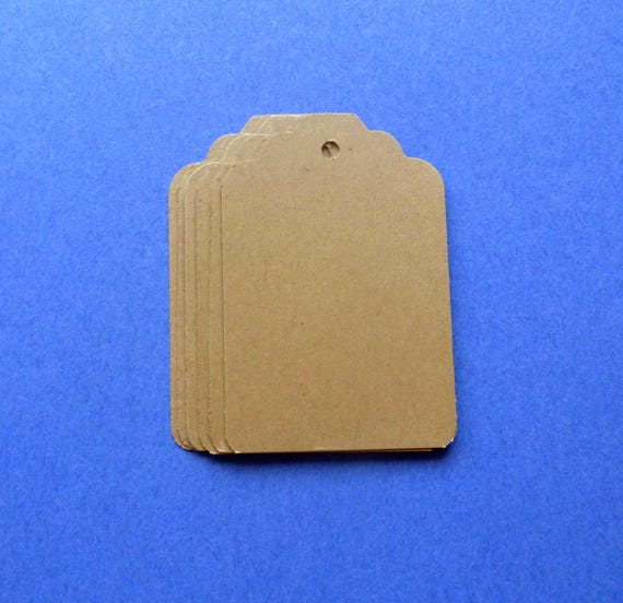 100 Scalloped Top Tags Big Tags Kraft Tags W String Blank Tags | Etsy