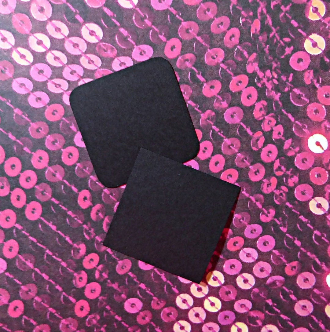 50 Blank 2x2 Square or Rounded Cardstock Cards. Black Mini Cards. Small ...