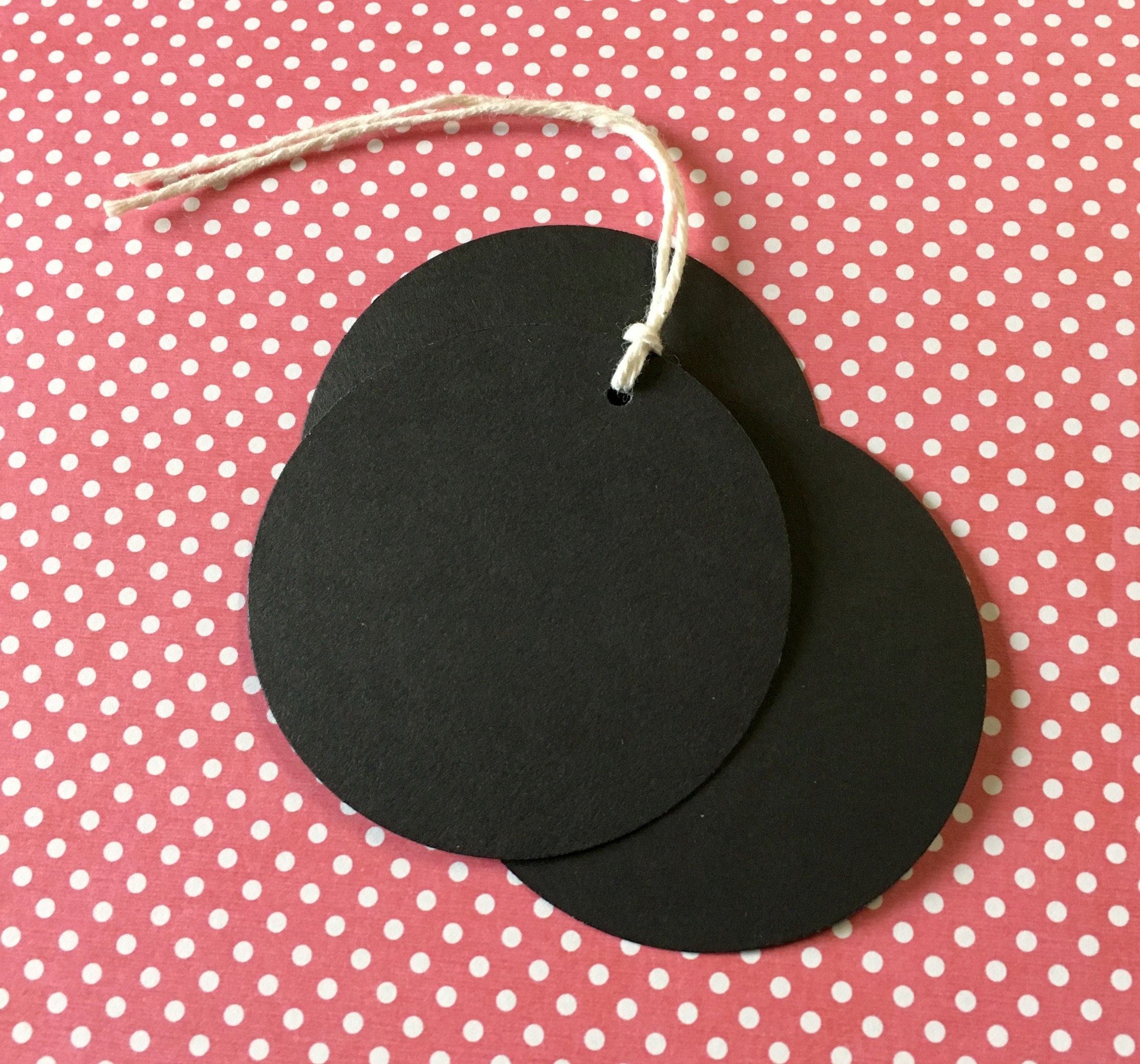Round Black Tags (50) - Big Blank Tags 2.5" Diameter . Solid or Striped ...
