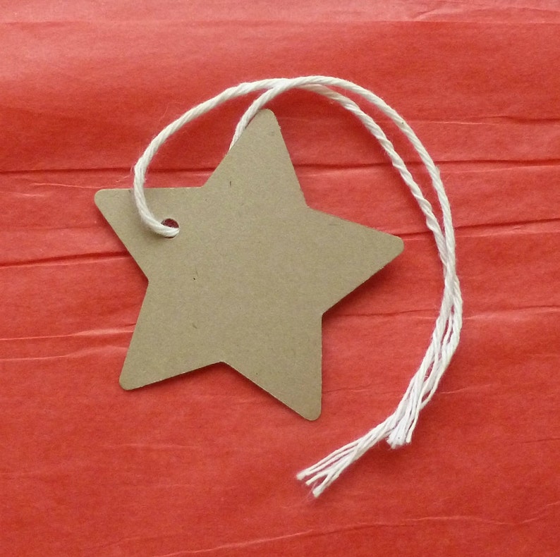 Large Kraft Star Tags 50 Blank Gift Tags DIY Price Tags | Etsy