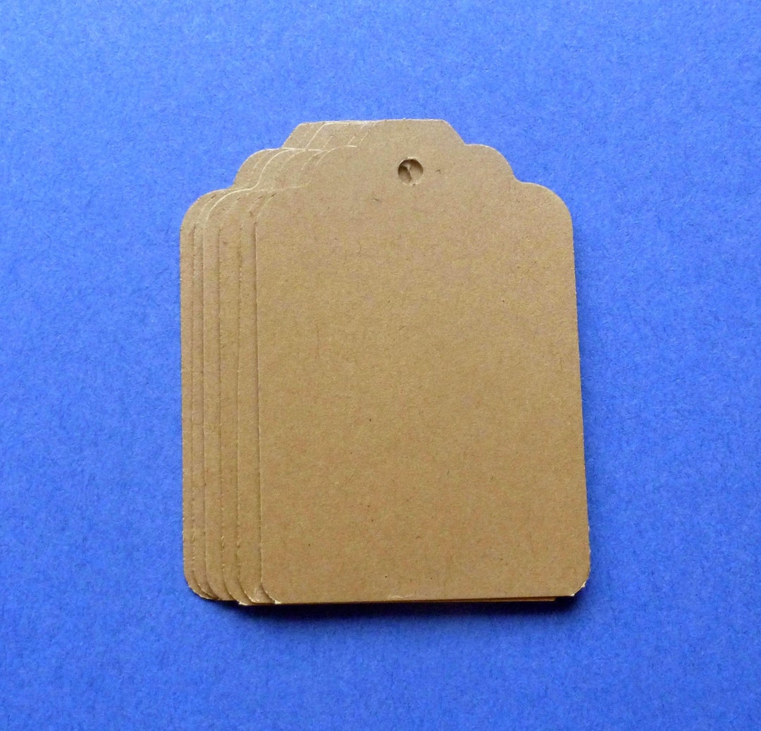 Kraft Scallop Top Tags (50) - Large 1.5"x2.25" Blank Luggage Tags ...
