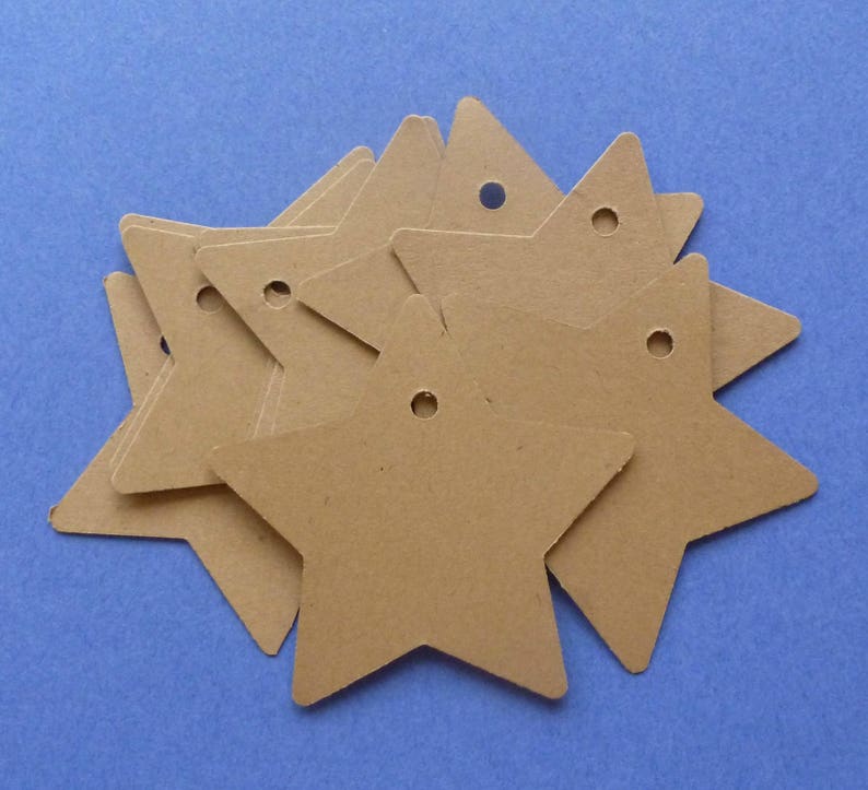 Large Kraft Star Tags 50 Blank Gift Tags DIY Price Tags | Etsy