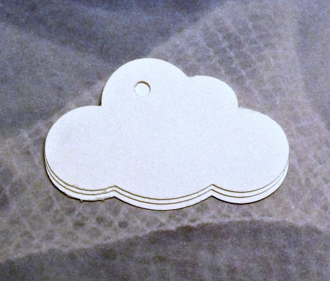 Cloud Shaped Tags (100) - Fluffy White Cloud Hang Tags, Product Tags ...