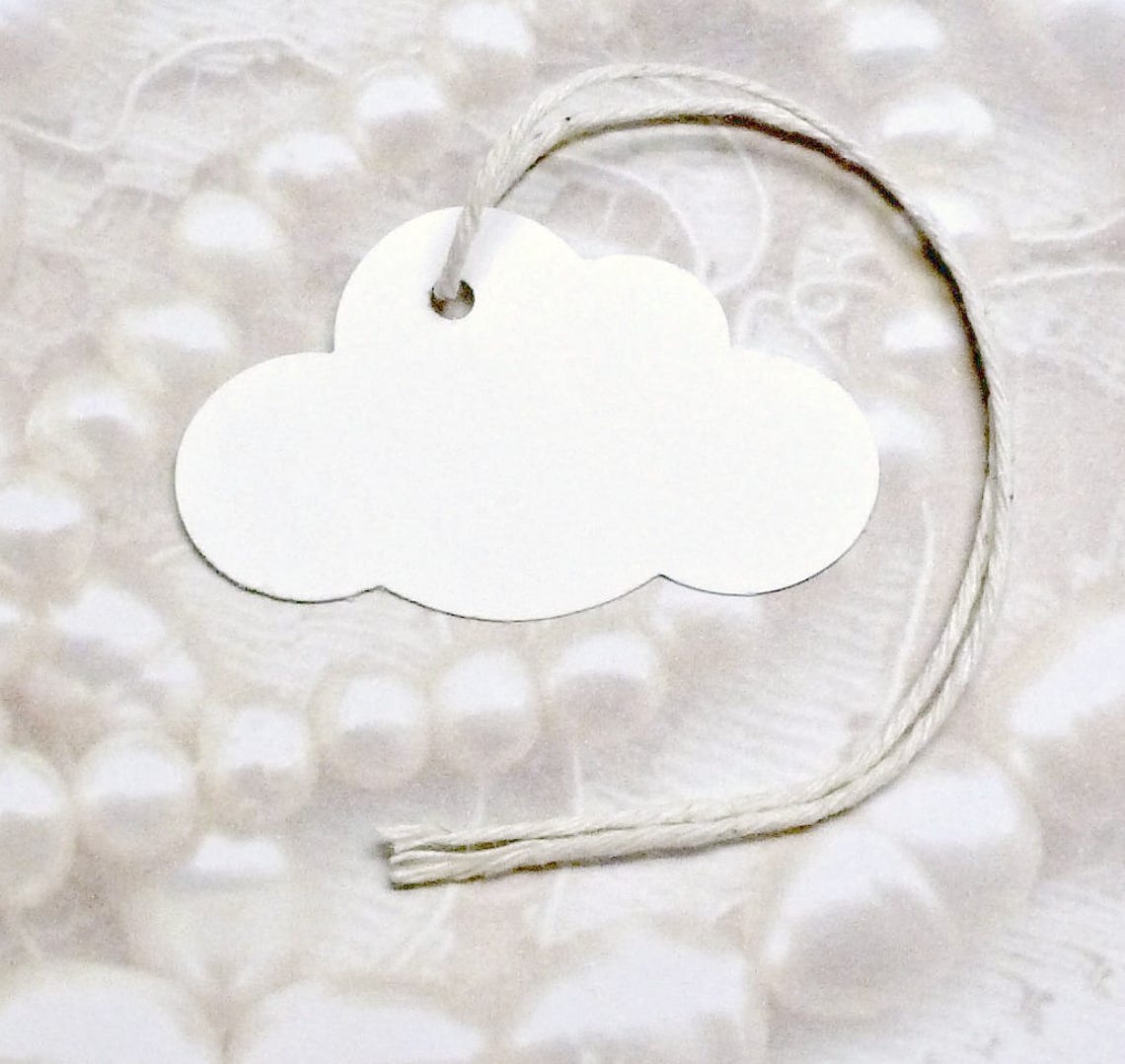Cloud Shaped Tags (100) - Fluffy White Cloud Hang Tags, Product Tags ...