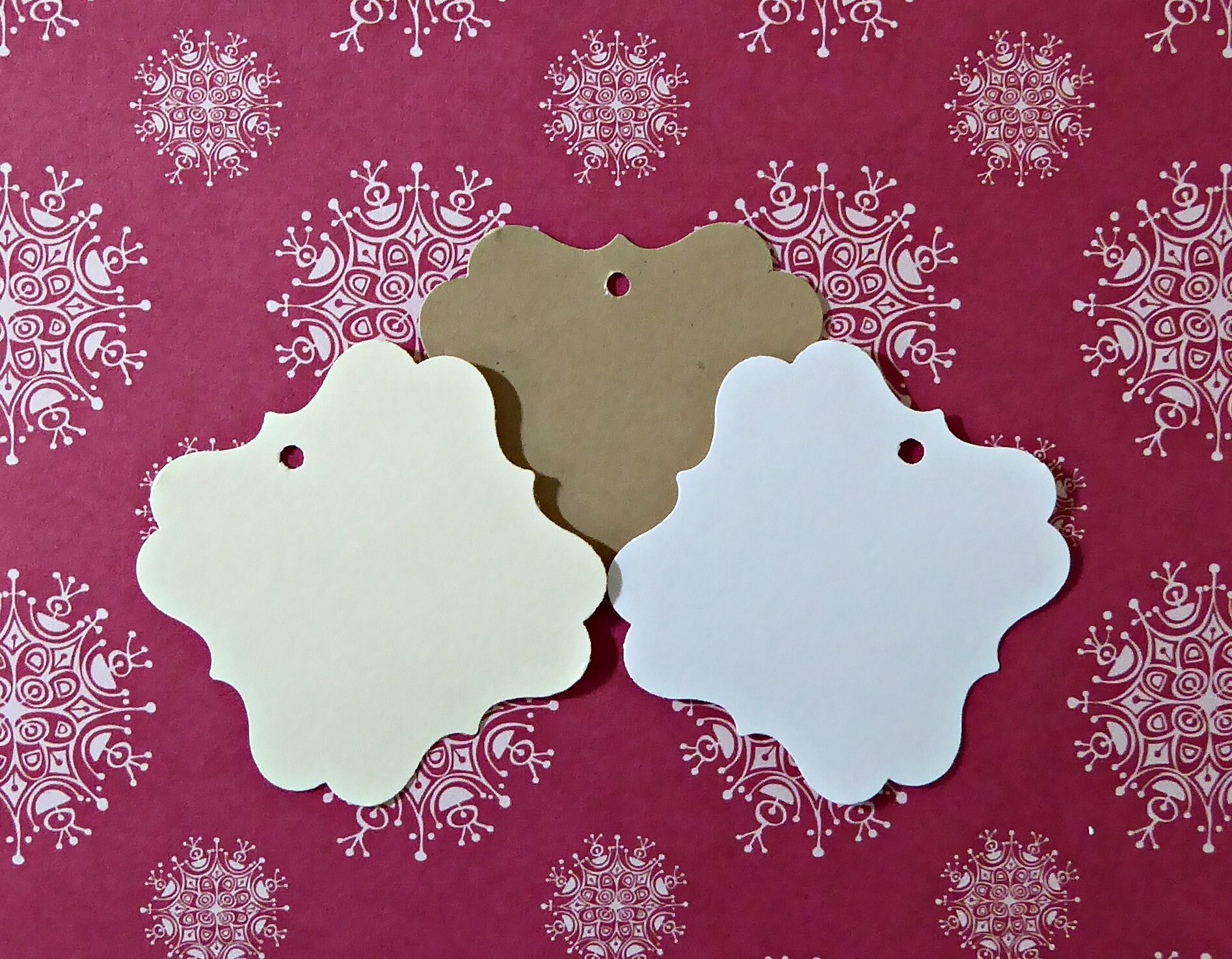 50 Bracket Tags Gift Tag Kraft, White, Ivory Tag W String Price Tag ...