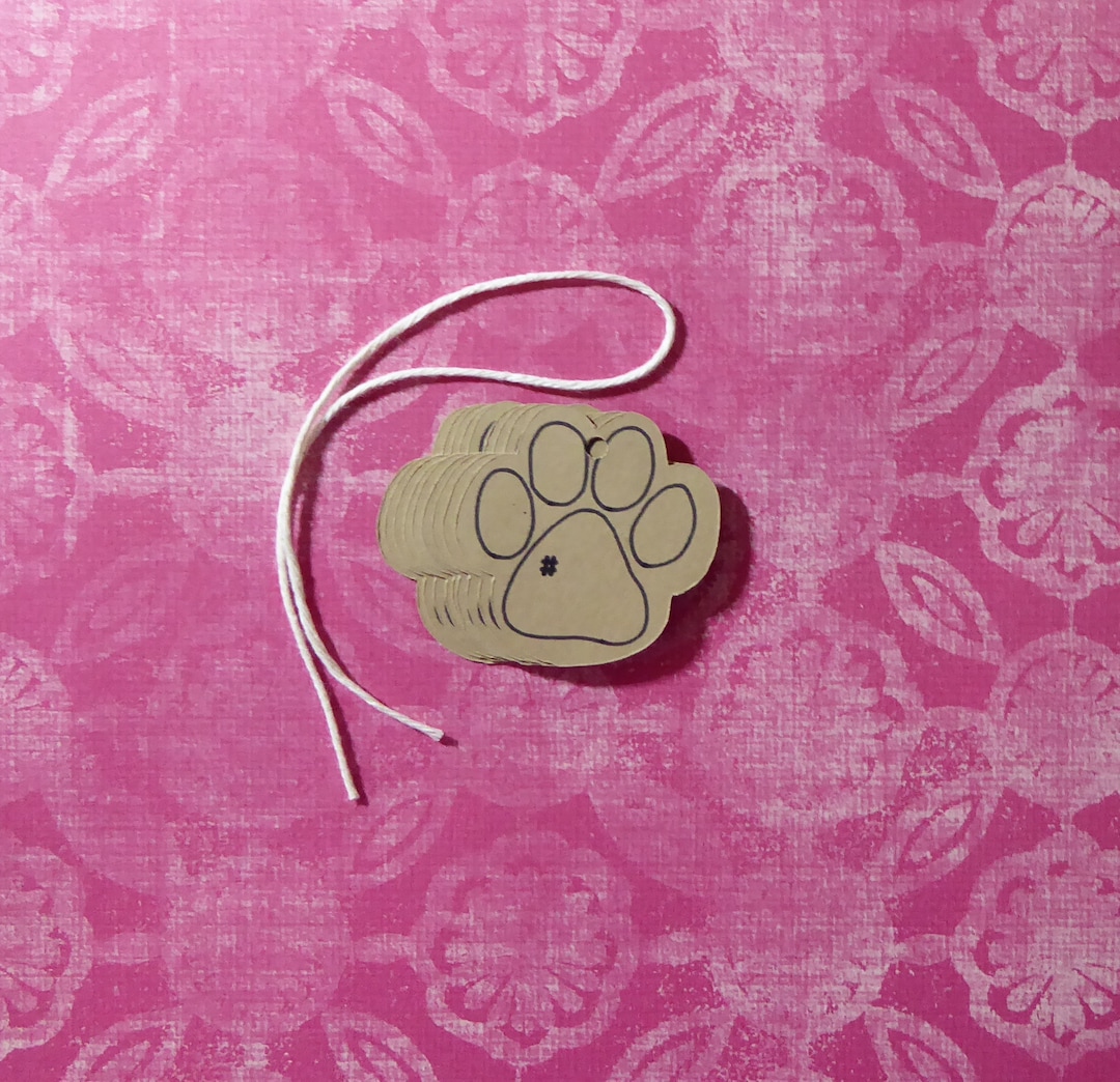 Mini Dog Paws (50), 1.5" Puppy Kraft Tags for Products, Gifts, Treat ...
