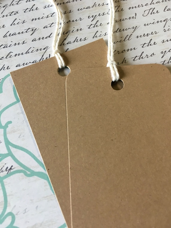 50 Big Kraft Tags . blank 2x4 rectangles with | Etsy