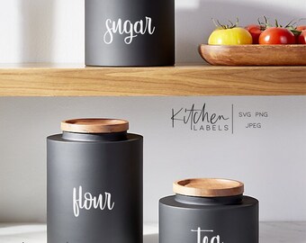 Canister labels svg | Etsy