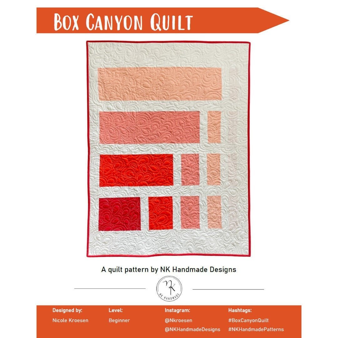 Box Canyon Quilt Pattern - Modern Minimal Quilt Pattern PDF Download ...