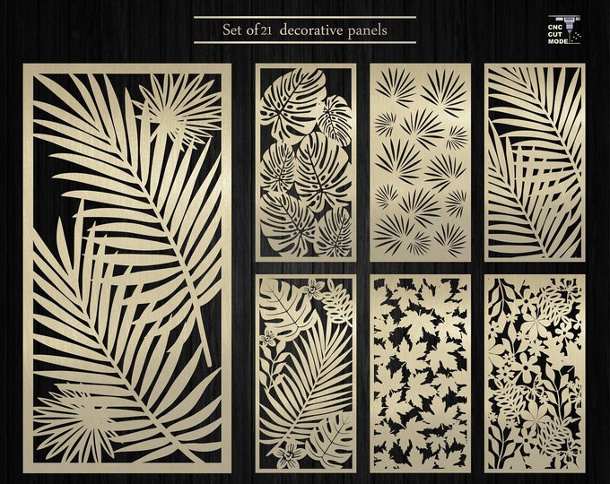Natural Decorative Panel Bundle, Room Divider With Tropical Flower ...