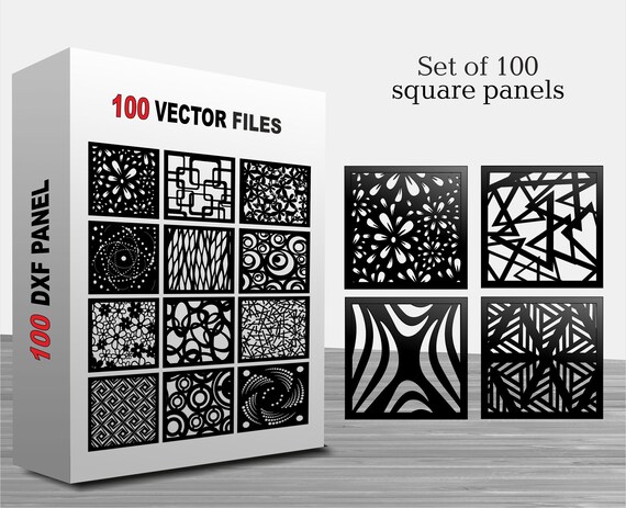 100 Square Panels With Natural Floral Abstract Patterns CNC - Etsy