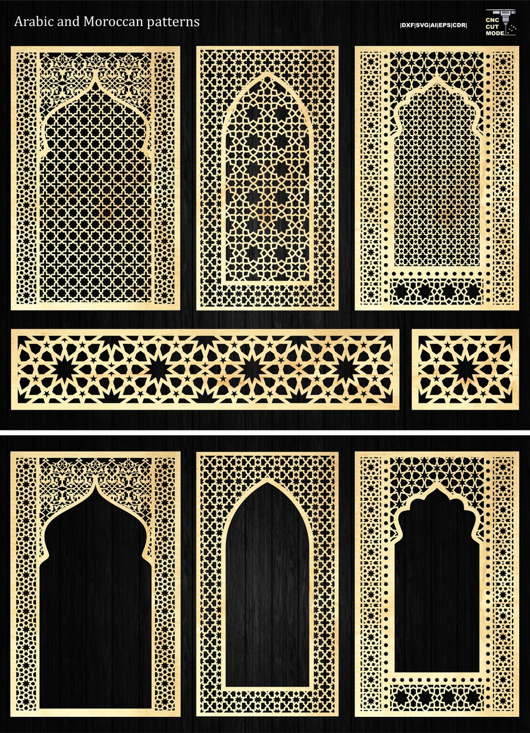 Decor From Combined Moroccan Patterns, Arabic Arch Panels, Mihrab ...