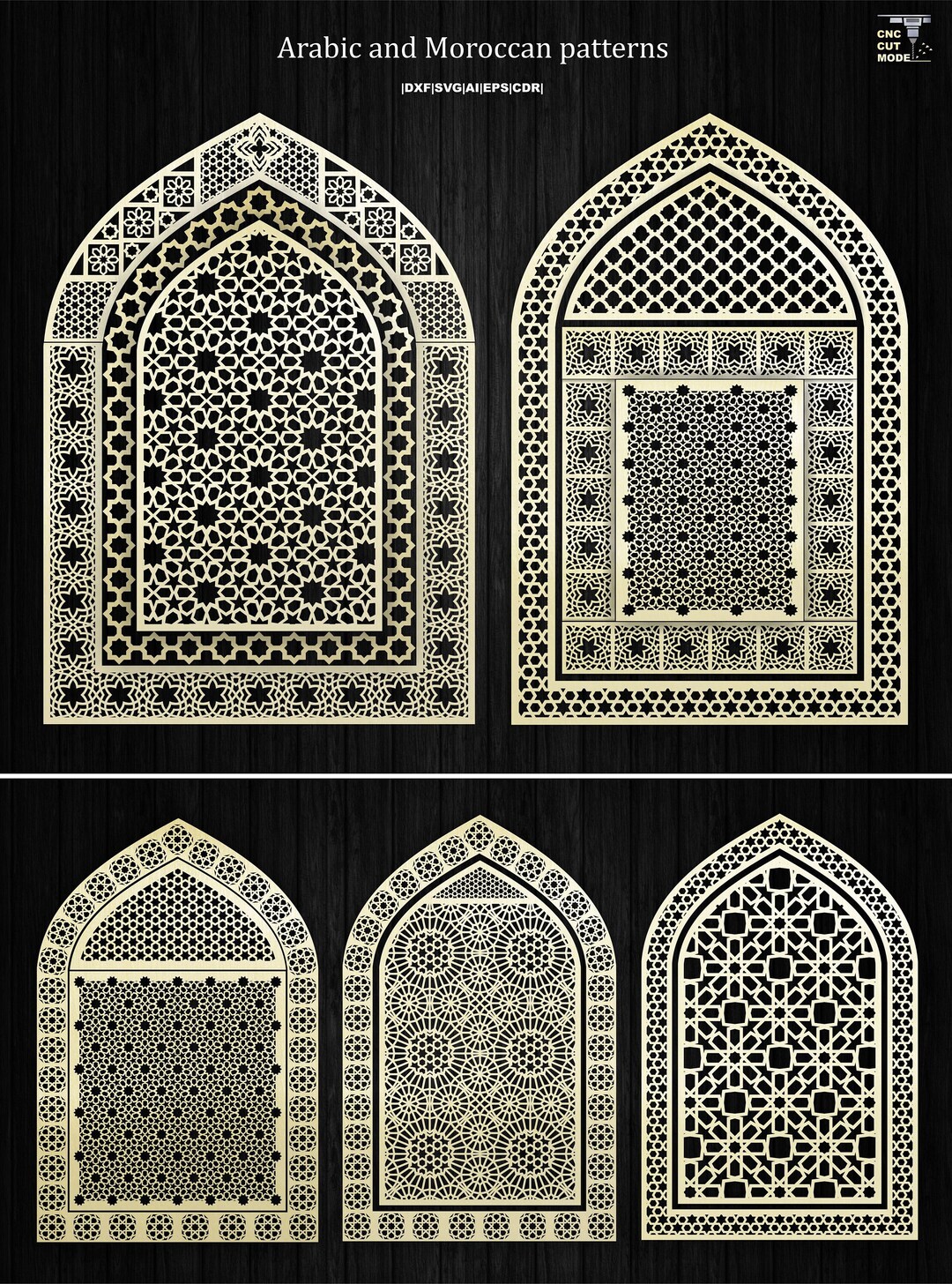 Modular Decorative Arabic Arches Bundles, Wall Decor Panel Moroccan ...