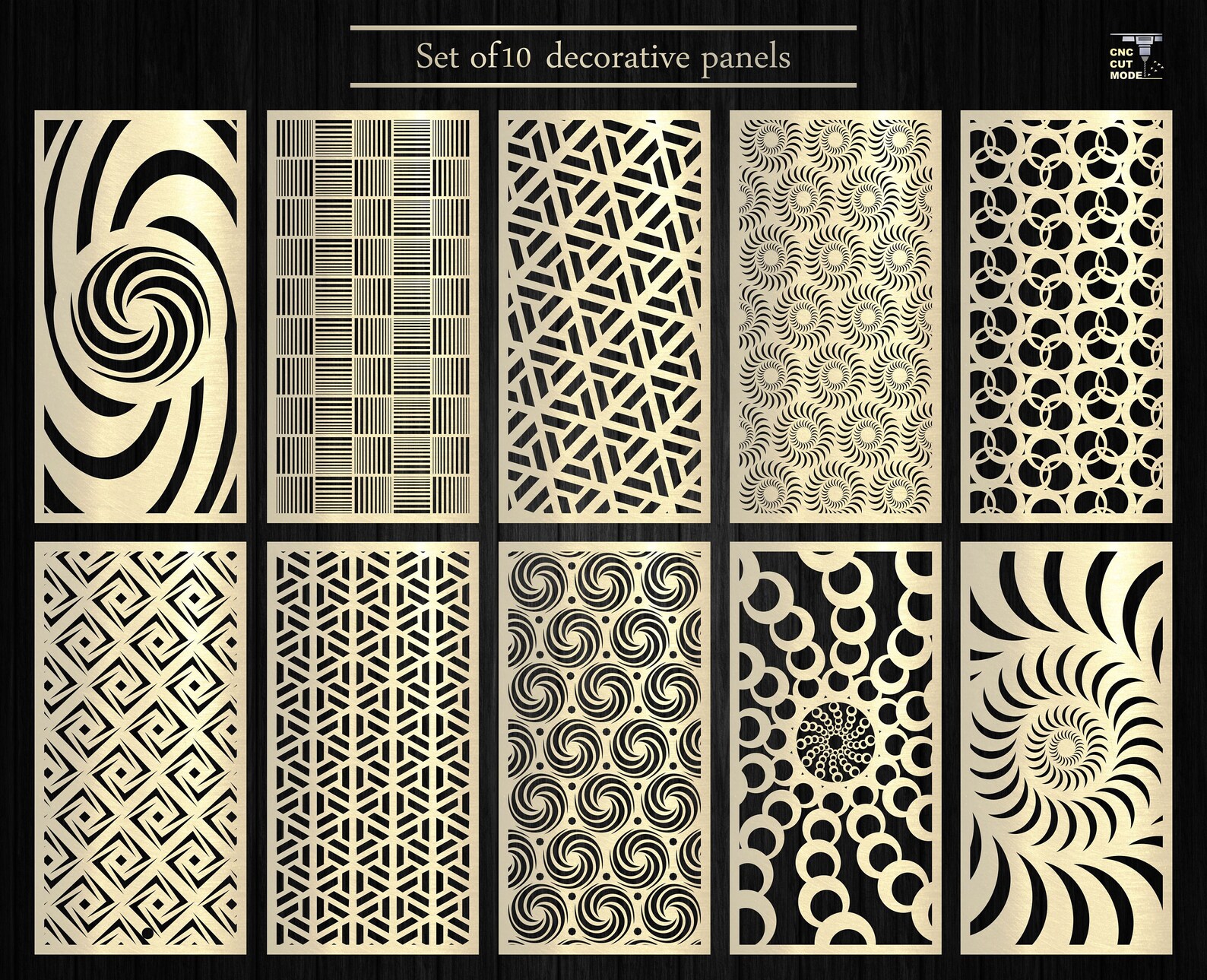 Decorative Panels Set of 11 Vector Patterns dxfaisvg for - Etsy