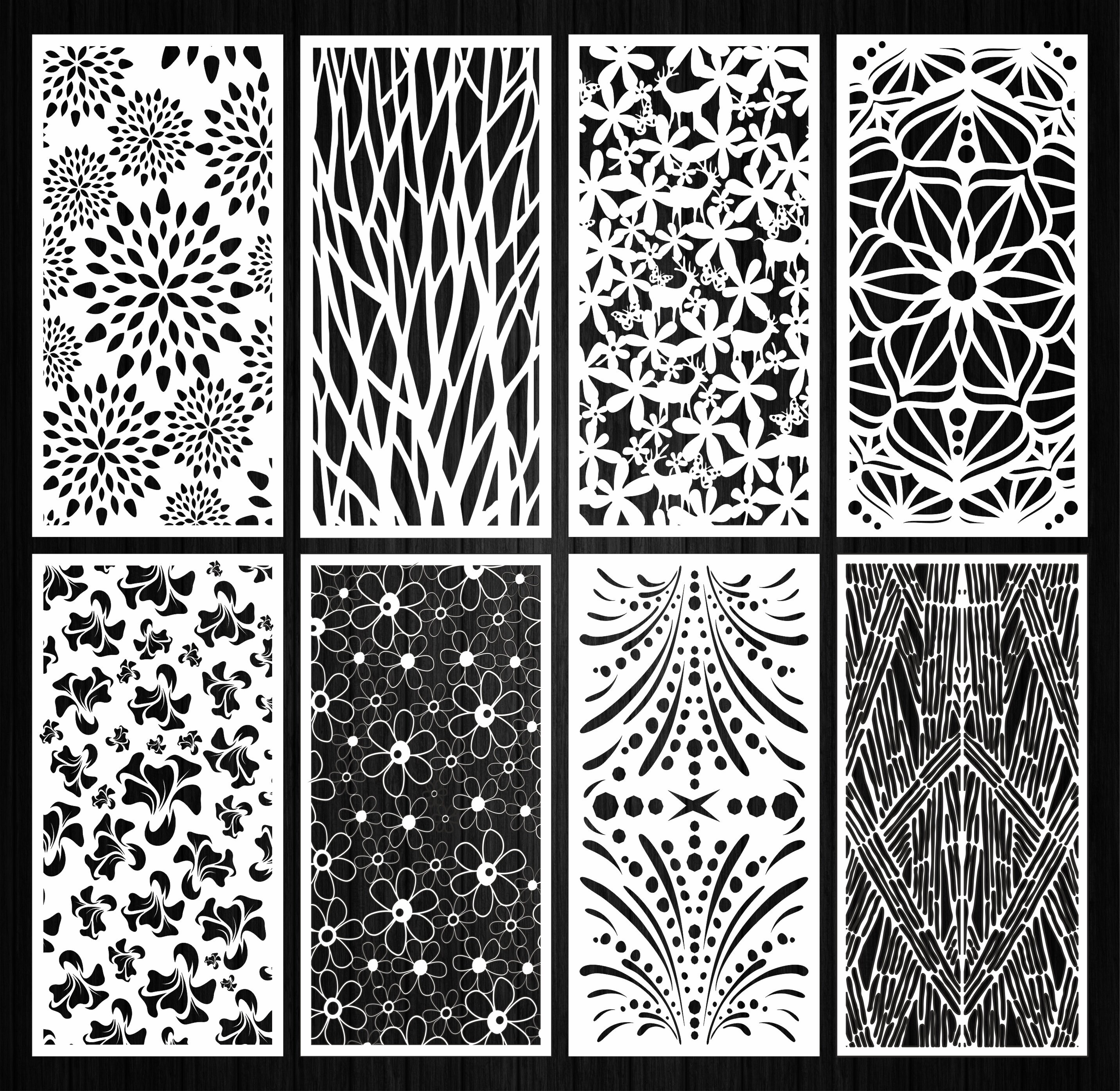 Set of 50 Vector Interior Decorativ Panels Flower Pattern - Etsy UK