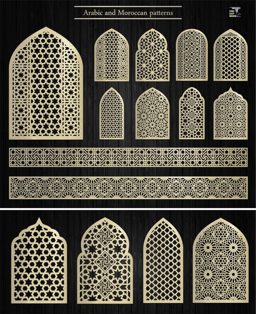 Set of Decorative Arches With Arabic and Moroccan Pattern. Arch Window ...