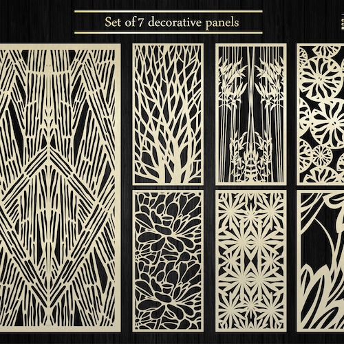 7 Decorative Vector Art Panel dxf.svg.ai.eps. Room - Etsy
